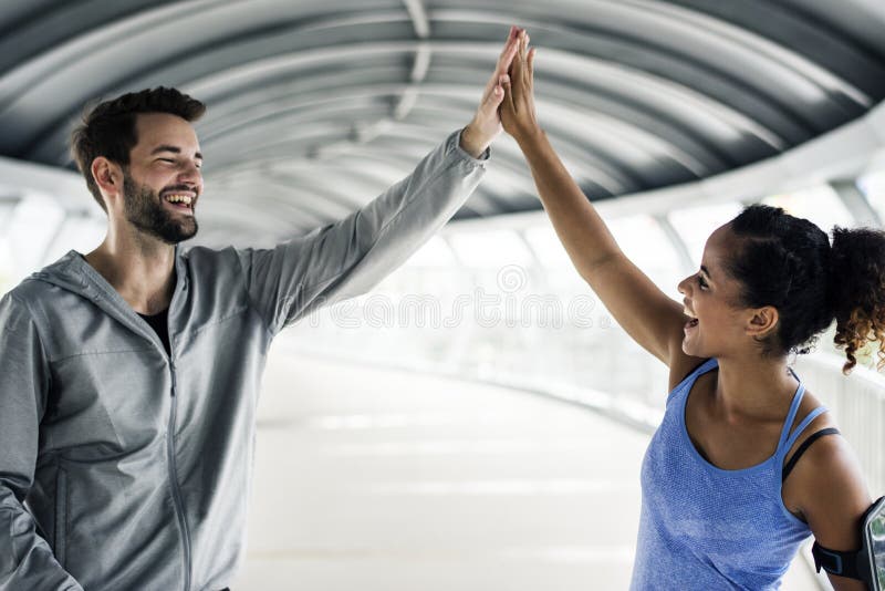 Couples Giving High Five To Each Other Stock Image - Image of delicious ...
