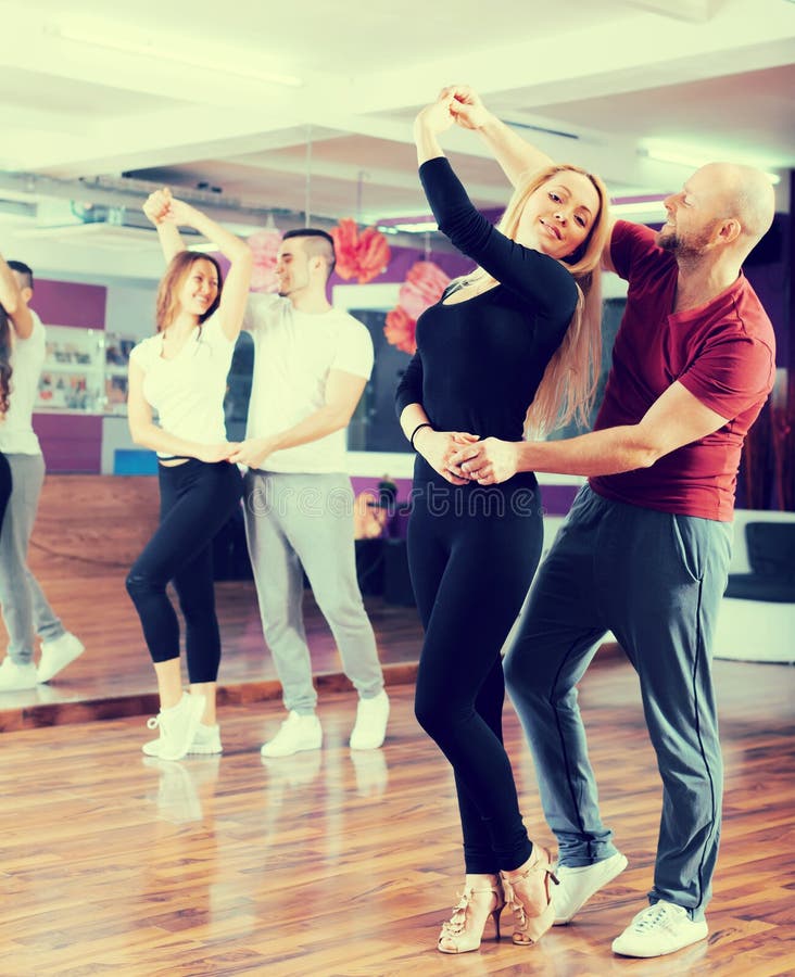 Couples Having Dancing Class Stock Image - Image of jive, partners ...