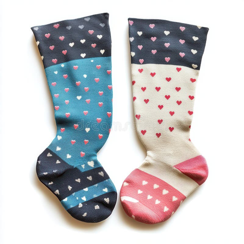 Couples Matching Socks Isolated on White Background Stock Illustration ...