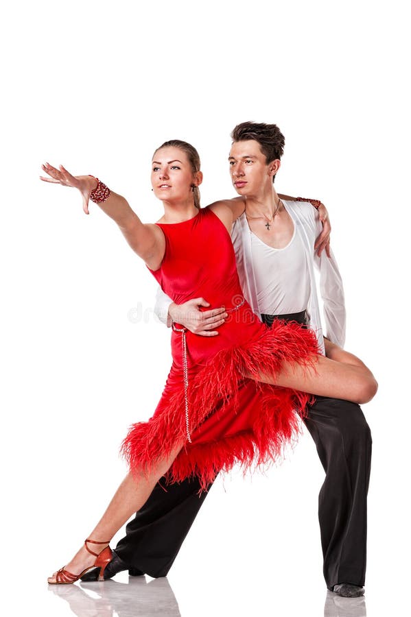 Salsa Sensuel De Danse De Couples. Danseurs Latins Dans L'action. D ...