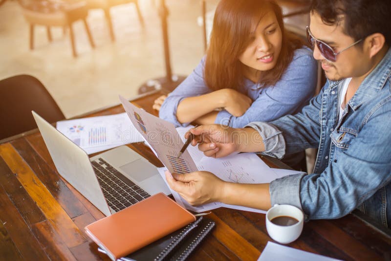 Happy Business Couple is Working Together Stock Photo - Image of ...