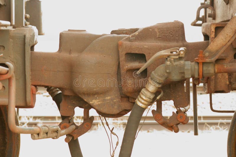 Train coupling stock photo. Image of locomotive, outdoors - 10702838