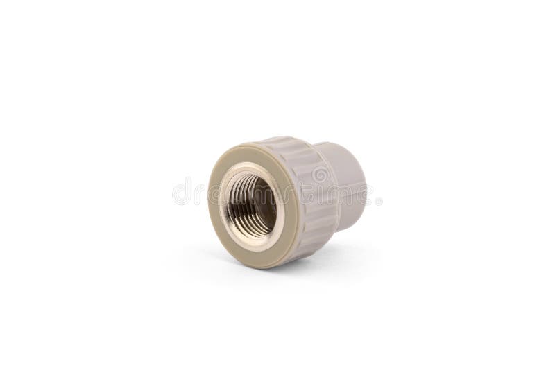 Coupling Fitting for PVC Pipes Isolated on White Background. Stock ...