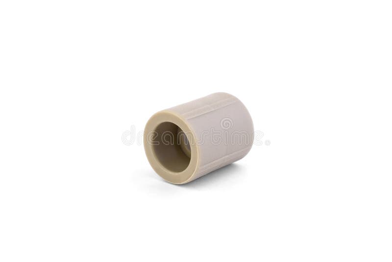 Coupling Fitting for PVC Pipes Isolated on White Background. Stock ...