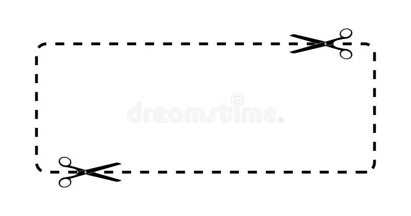 Coupon with Cut Line. Scissors with Dash Line Border of Coupon ...