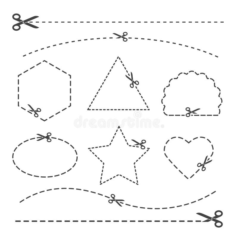 Coupon cutting shapes stock vector. Illustration of isolated - 231849093