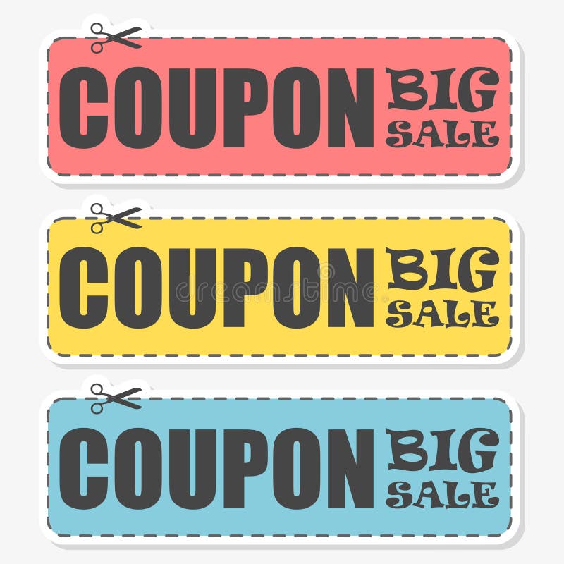 Coupon Design, Sale Icon, Shopping Concept, Sticker Set Stock Vector ...