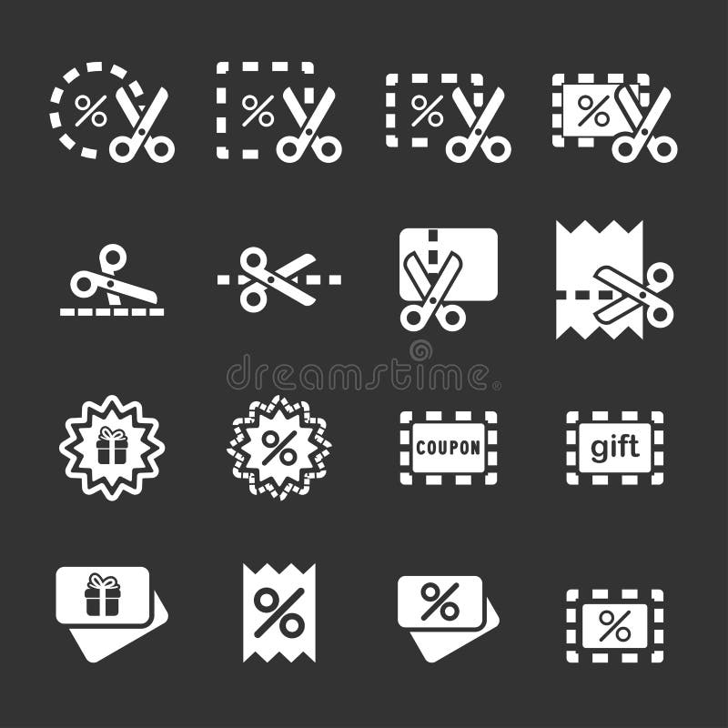 Coupon and Discount Icon Set, Vector Eps10 Stock Vector - Illustration ...