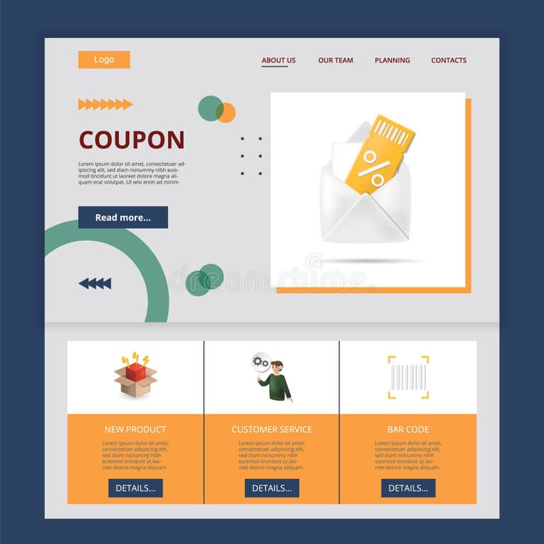 Coupon Flat Landing Page Website Template. New Product, Customer ...