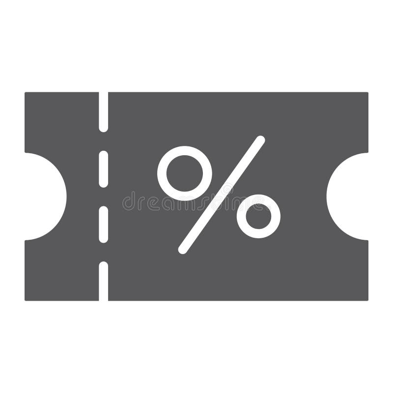 Coupon Glyph Icon, Label and Card, Discount Sign, Vector Graphics, a ...