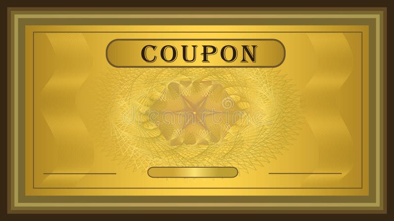 Coupon gold frame stock vector. Illustration of rosette - 18301978