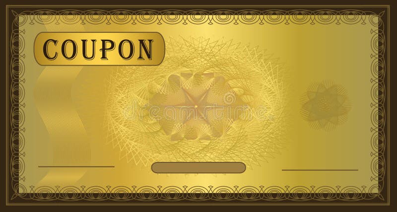 Coupon gold frame Brown stock vector. Illustration of frame - 18301941