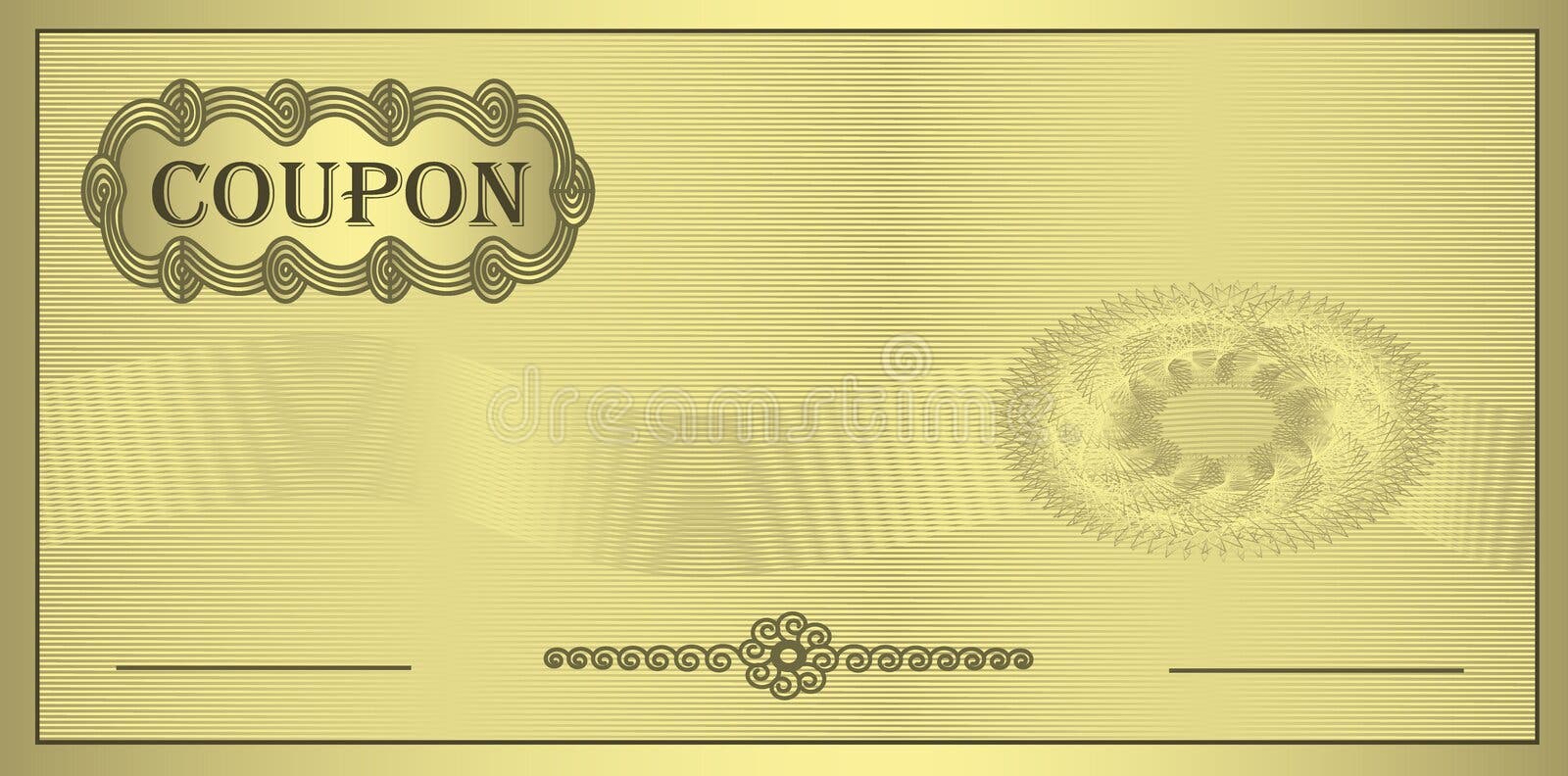 Coupon gold frame Brown stock vector. Illustration of frame - 18301941