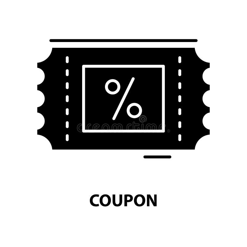 Coupon Icon, Black Vector Sign with Editable Strokes, Concept ...