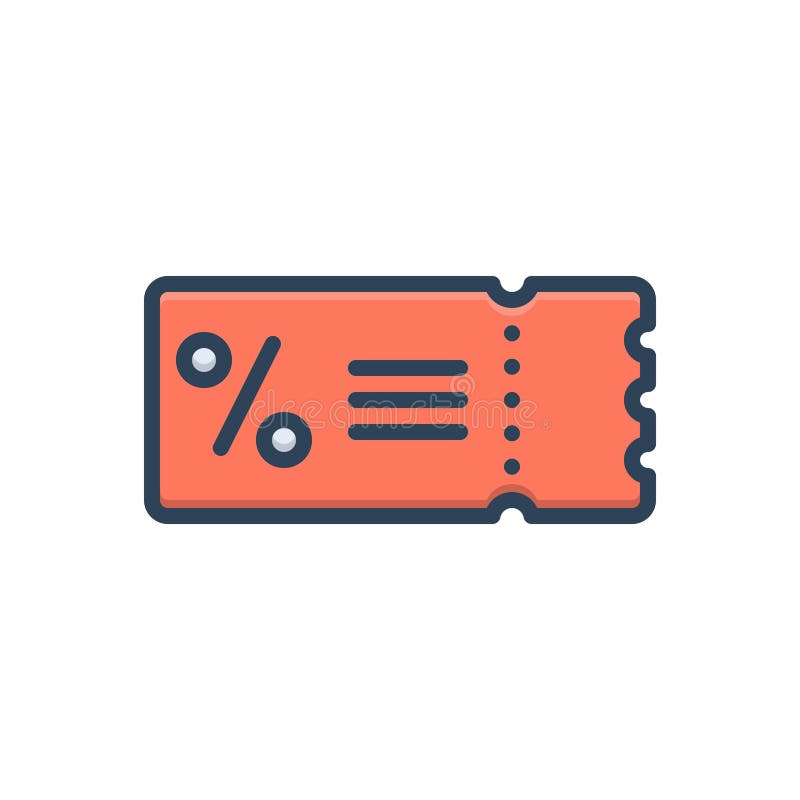 Color Illustration Icon for Coupon, Exemption and Ticket Stock Vector ...