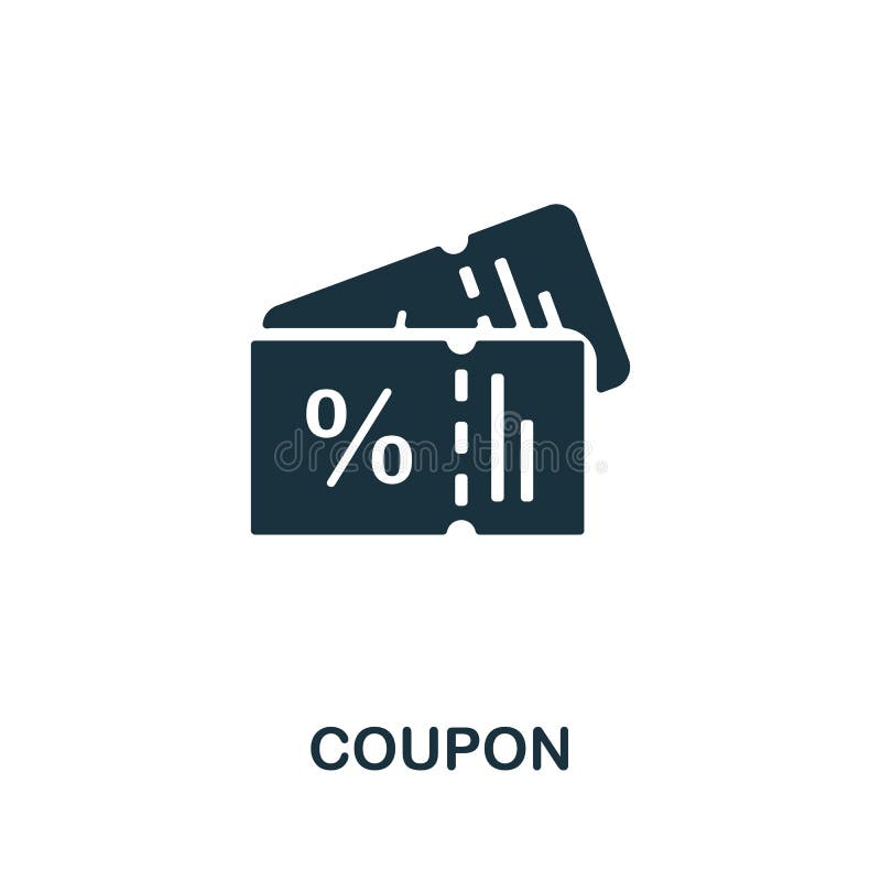 Coupon Icon. Monochrome Simple Element from Mall Collection. Creative ...