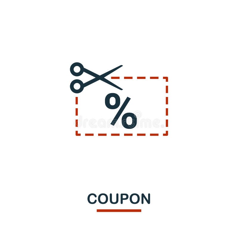 Coupon Icon in Two Colors. Creative Black and Red Design from E ...