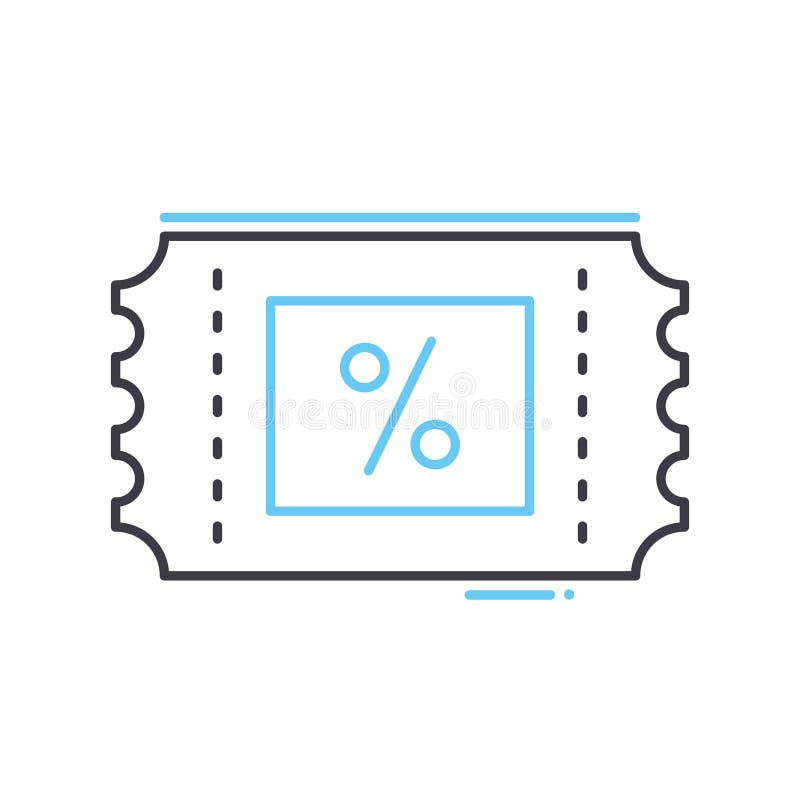 Coupon Line Icon, Outline Symbol, Vector Illustration, Concept Sign ...