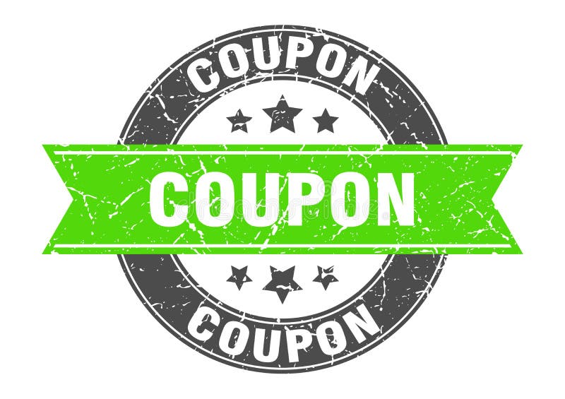 Coupon Round Stamp with Ribbon. Label Sign Stock Vector - Illustration ...