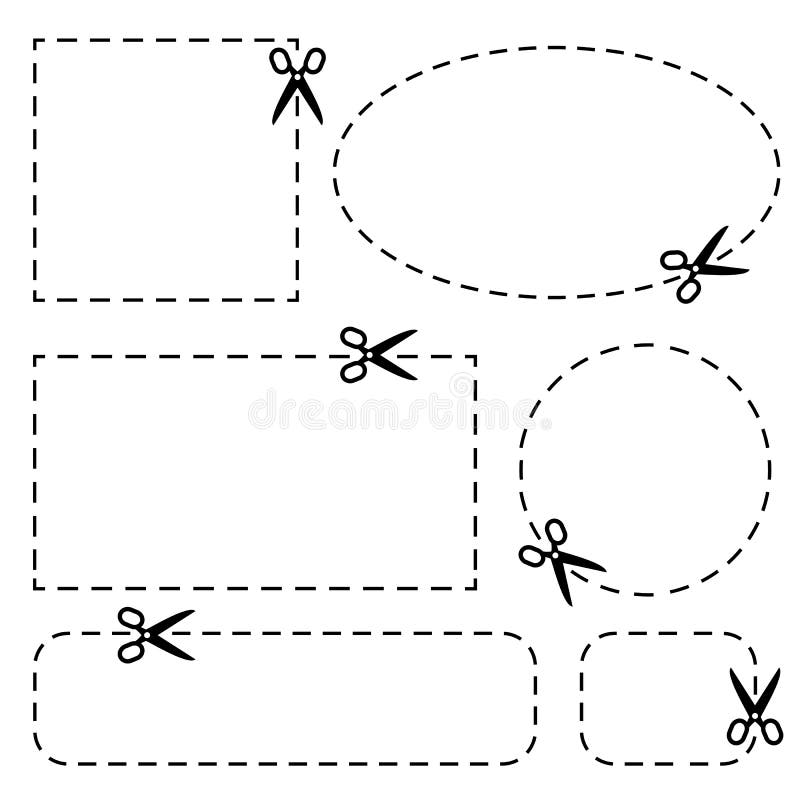 Cut Out Coupon with Scissors. Set of Discount Coupon Icon. Coupon ...