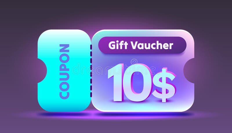 Coupon Special Voucher 10 Dollar, Check Banner Special Offer. Vector ...
