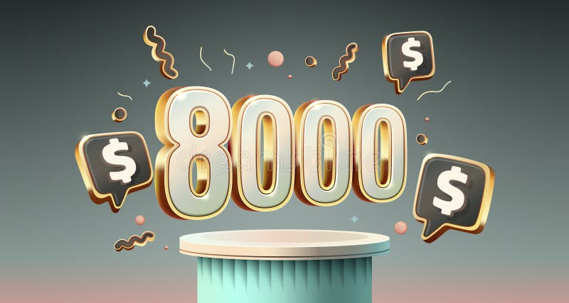 Coupon Special Voucher 8000 Dollar, Check Banner Special Offer. Vector ...