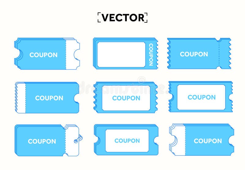Coupon Stack Set. Set of Coupon Stack Templates in Different Style ...