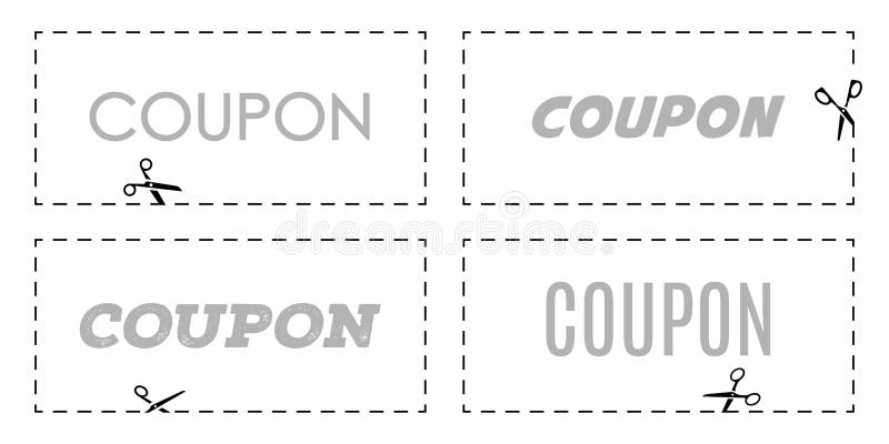 Coupon Template with Dotted Line and Scissor Stock Vector ...
