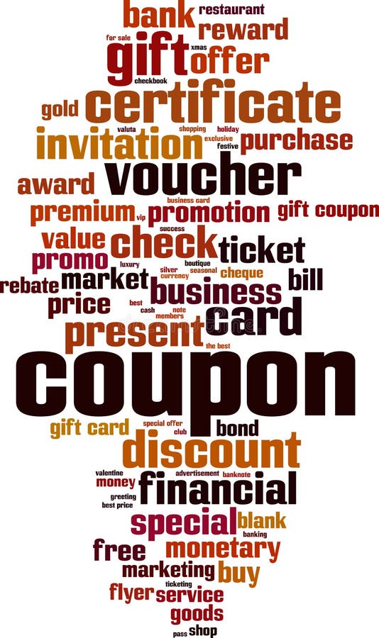 Coupon word cloud stock vector. Illustration of check - 179915463