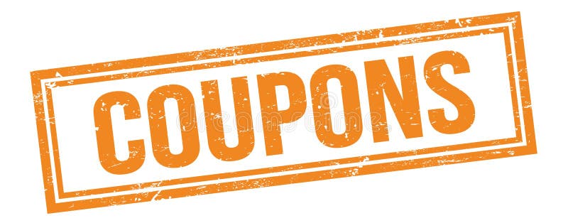 COUPONS Text on Red Vintage Lines Stamp Stock Illustration ...