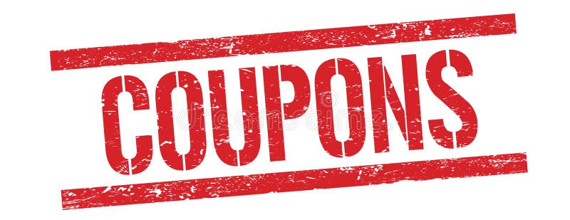 COUPONS Text on Red Vintage Lines Stamp Stock Illustration ...