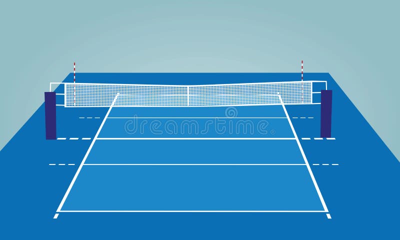 Terrain De Volley-ball 3d Avec Grille Et Boule Blanche Illustration de ...