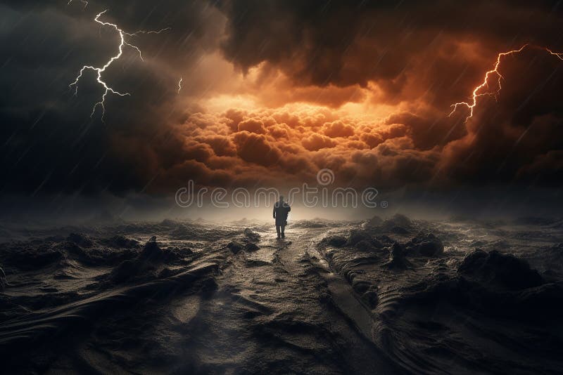 Courage in adversity stock illustration. Illustration of lone - 300027088