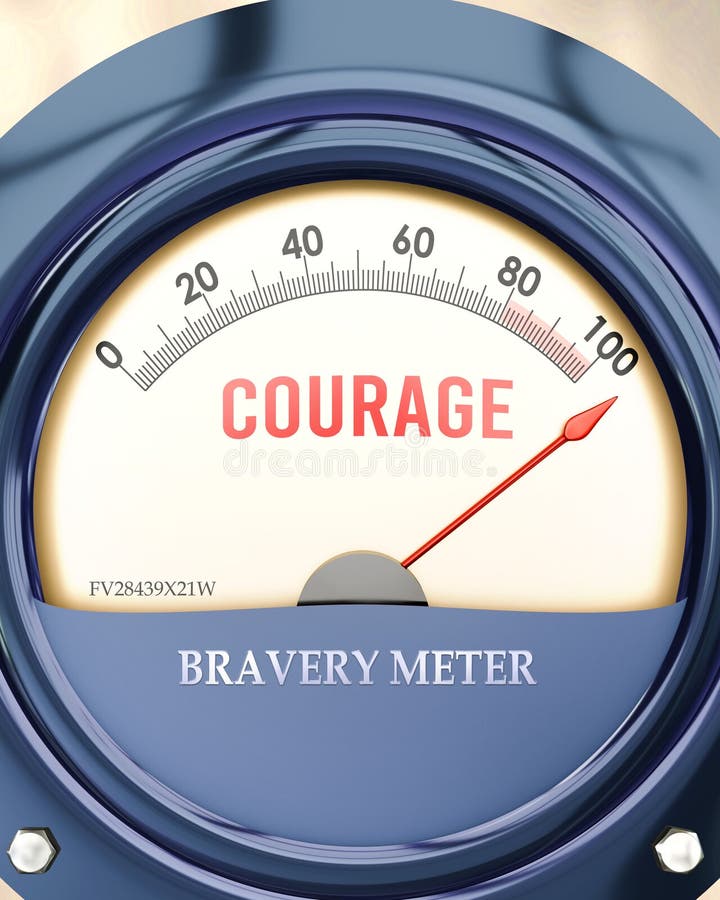 Courage and Bravery Meter that is Hitting a Full Scale, Showing a Very ...