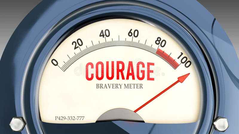 Courage and Bravery Meter that is Hitting a Full Scale, Showing a Very ...