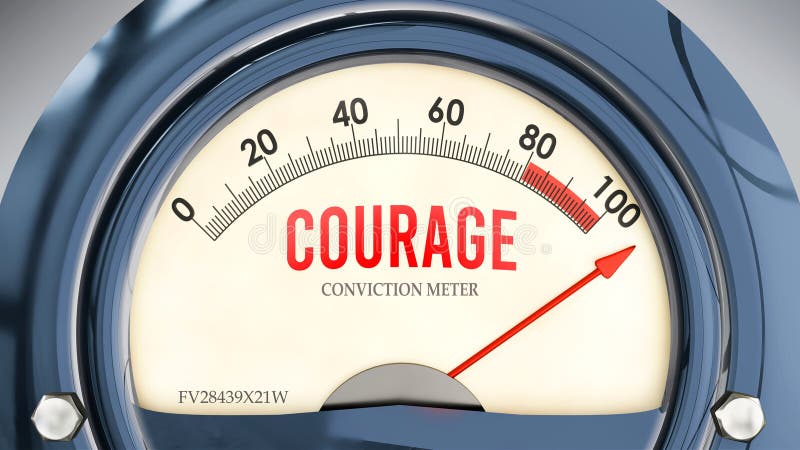 Courage and Conviction Meter that is Hitting a Full Scale, Showing a ...