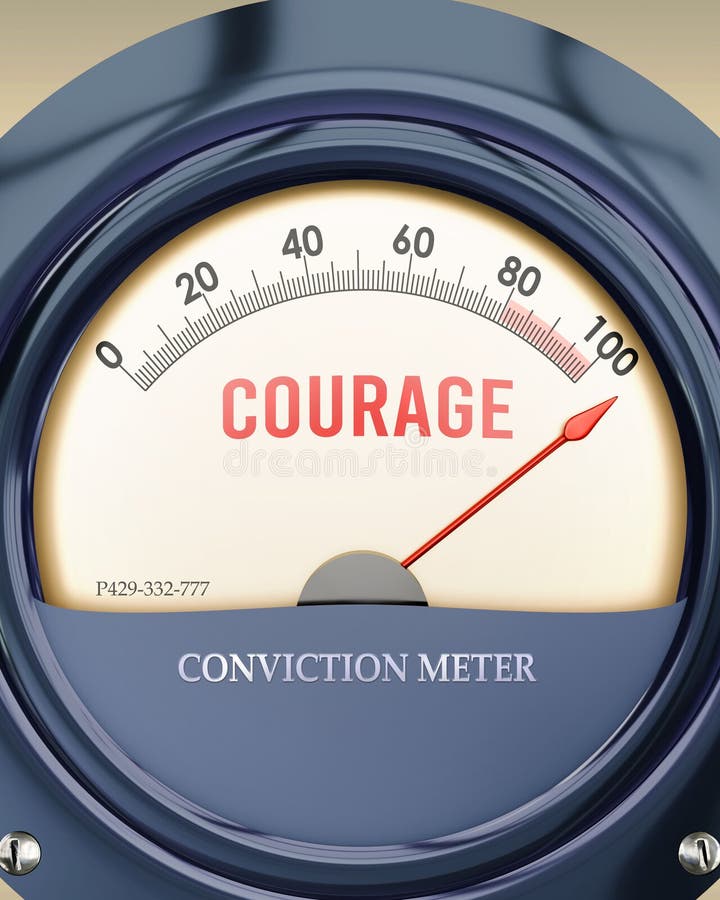 Courage and Conviction Meter that is Hitting a Full Scale, Showing a ...