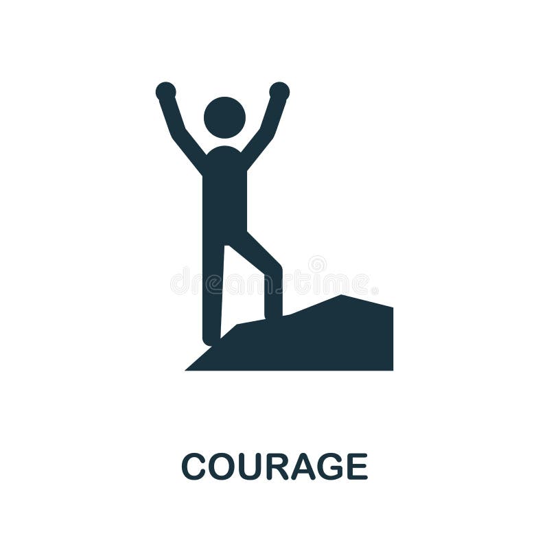 Courage Icon Monochrome Simple Element From Core Value Collection