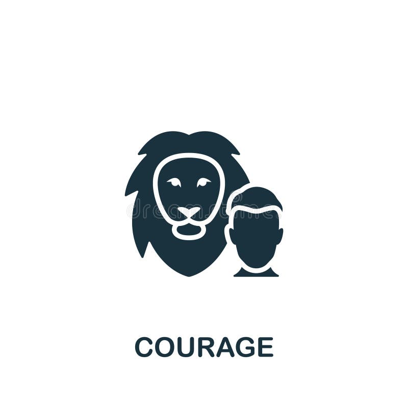 Courage Icon Monochrome Simple Sign From Challenges Collection Stock