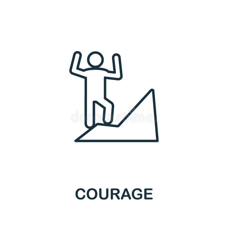 Courage Icon Outline Style Thin Line Creative Courage Icon for Logo ...