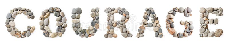 Courage Text Made of Stones Isolated Stock Illustration - Illustration ...