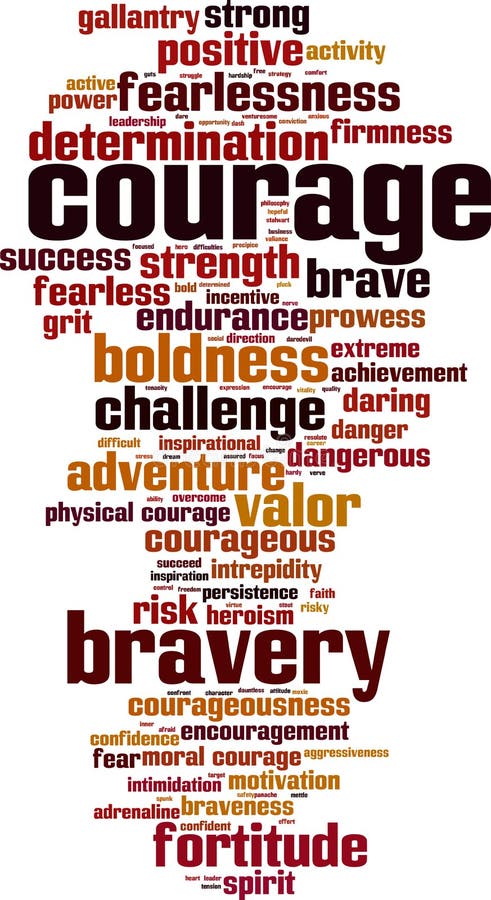 Courage word cloud stock vector. Illustration of boldness - 179915481