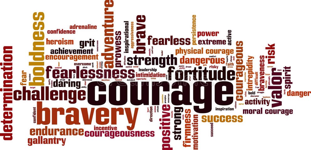 Courage word cloud stock vector. Illustration of brave - 260726720