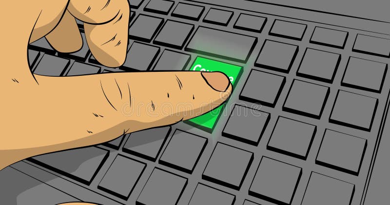 Courage Word on Computer Keyboard. Man Push Keypad on Laptop Stock ...