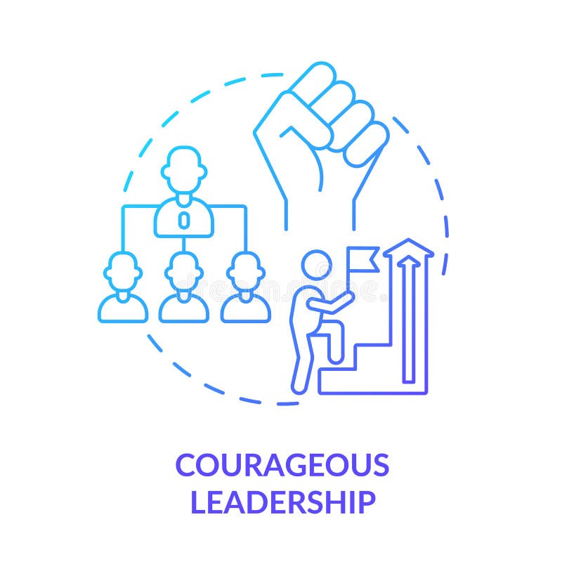 Courageous Leadership Blue Gradient Concept Icon Stock Vector ...