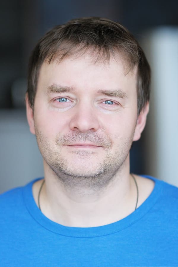 Middle Aged Man in Contemplation Stock Image - Image of away, outdoors ...