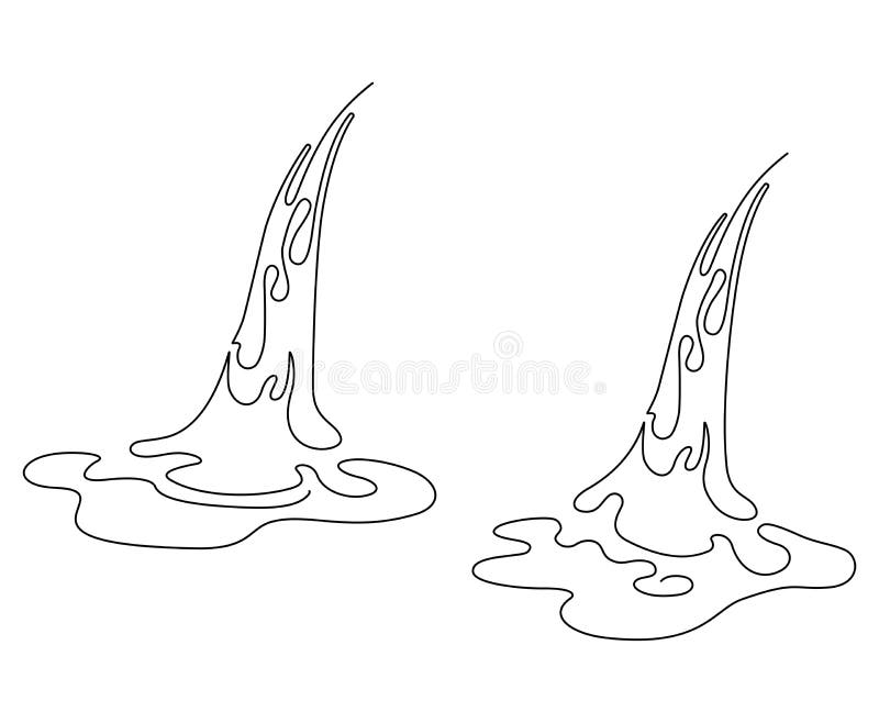 Courant D'eau De La Cascade. Dessin Simple. Illustration Vectorielle ...