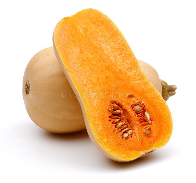 Courge De Butternut Sur Le Fond Blanc Photo stock - Image du dessert ...