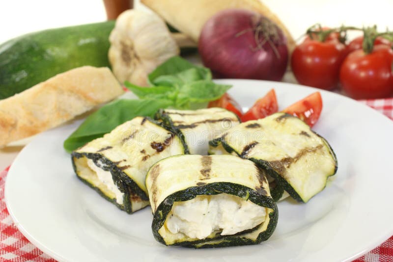 Courgette rolls stock photo. Image of oeuvre, cream, canap - 32641092