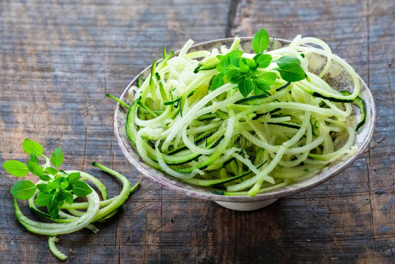 Courgette spaghetti stock photo. Image of ingredient - 128740152